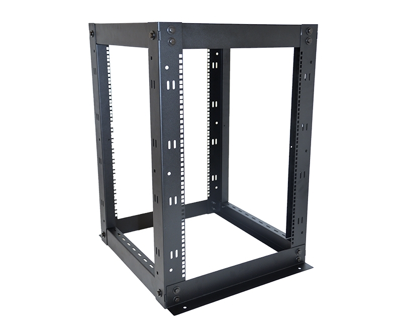 16U 4 Post Network Equipment Rack Strong Steel Construction, Black ...